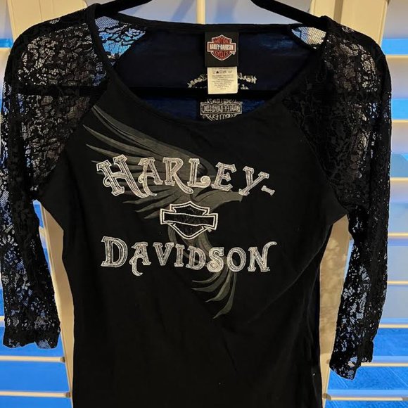 Harley-Davidson | Tops | Harley Davidson Women 34 Sleeve Top | Poshmark